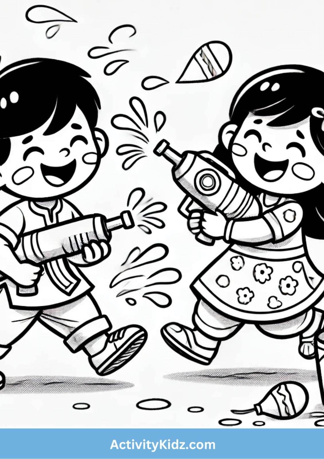 Holi Fun Coloring Worksheet- Download FREE Printable Worksheets for ...