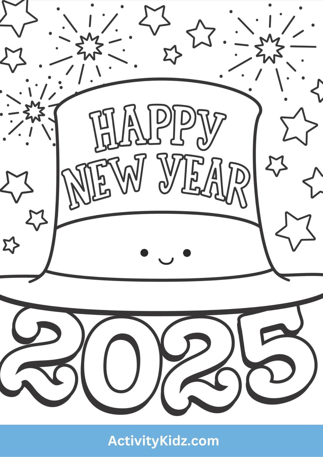 New Year 2025 Coloring Worksheet- Download FREE Printable Worksheets ...