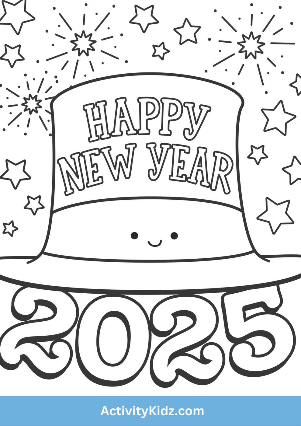 New Year 2025 Coloring Worksheet- Download FREE Printable Worksheets ...