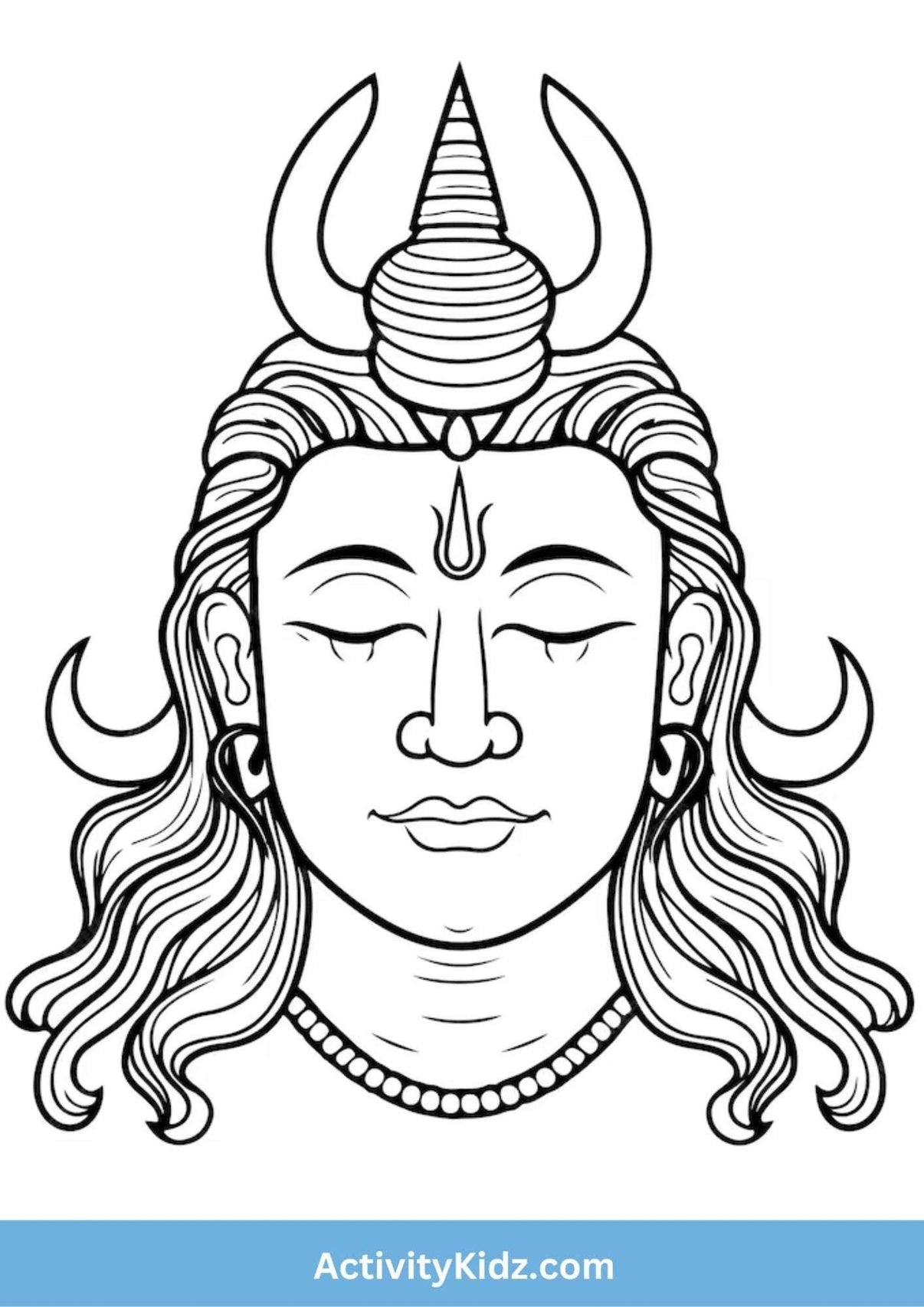 Meditative Lord Shiva Coloring Page- Download FREE Printable Worksheets ...