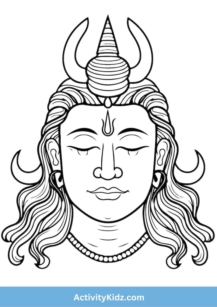 Meditative Lord Shiva Coloring Page- Download FREE Printable Worksheets ...