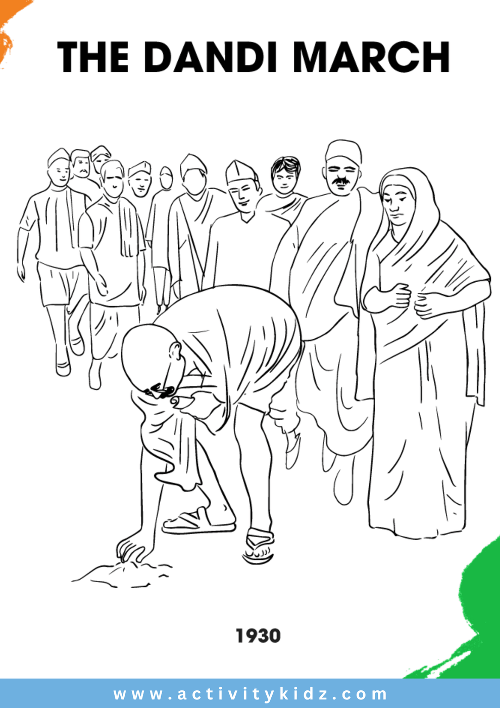 Gandhiji Dandi March- Download FREE Printable Worksheets for Kids ...