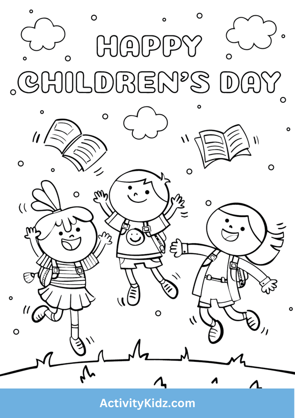 Children's Day Mural Coloring Page- Download FREE Printable Worksheets ...